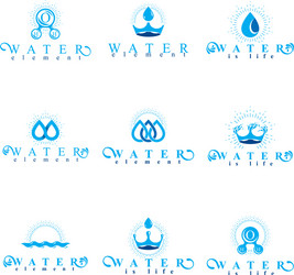 Fresh mineral water design emblems like Royalty Free Vector