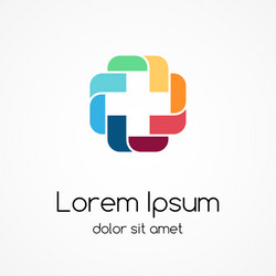 Plus sign logo template medical healthcare Vector Image