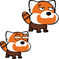 Cute little chibi baby red panda character Vector Image