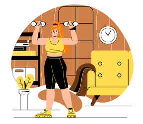 Home workout concept Royalty Free Vector Image