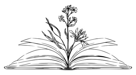 Open Book with Flowers Vector Images (over 920)
