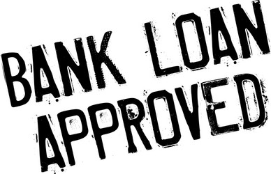 Bank loan approved rubber stamp Royalty Free Vector Image
