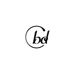 Bd signature square logo initial concept Vector Image