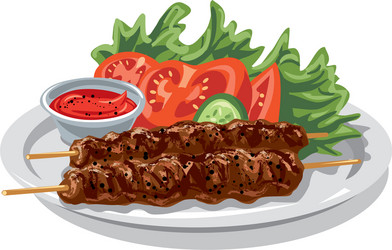 Meat kebabs Royalty Free Vector Image - VectorStock