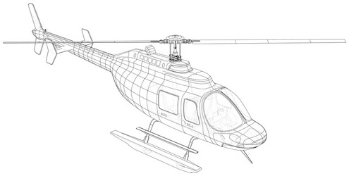 Blueprint helicopter wireframe concept Royalty Free Vector