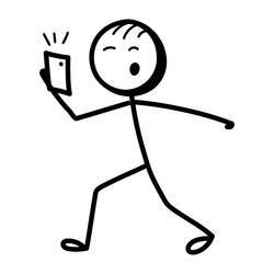 Phone Stickman Smartphone Vector Images (over 120)