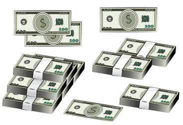 Money colorful vintage elements set Royalty Free Vector