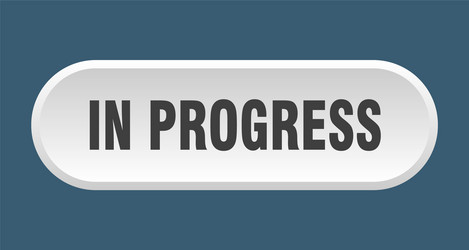 In progress button rounded orange Royalty Free Vector Image