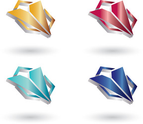 3d low poly triangle design elements Royalty Free Vector