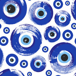 Turkish blue eye-shaped amulets nazar pattern Vector Image