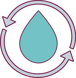Water drop with arrows around Royalty Free Vector Image