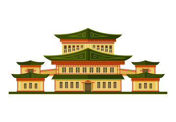 Chinese ancient residence or palace icon Vector Image