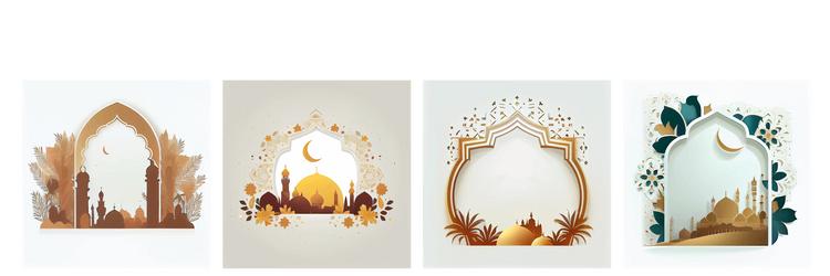 Horizontal set of islamic Royalty Free Vector Image