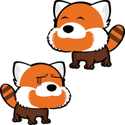 Cute little chibi baby red panda character Vector Image
