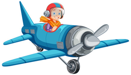 Military jet plane cartoon with pilot Royalty Free Vector