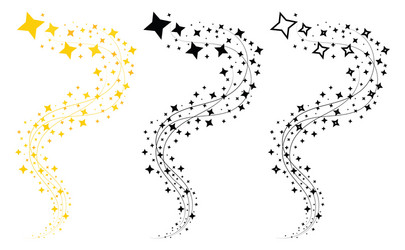 Colorful stars comets set Royalty Free Vector Image