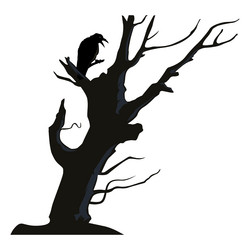 Crooked tree cartoon 4 Royalty Free Vector Image