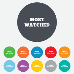 Most watched sign icon viewed symbol Royalty Free Vector