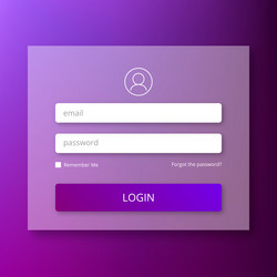Blue login form page Royalty Free Vector Image
