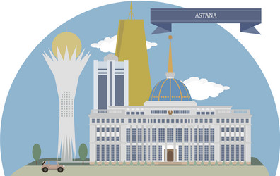 Kazakhstan astana tourism landmarks city Vector Image