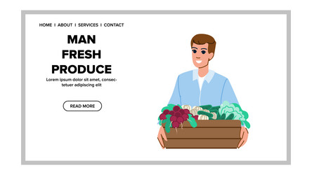 Harvest fresh produce man Royalty Free Vector Image