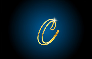 Yellow gold alphabet letter c logo company icon Vector Image