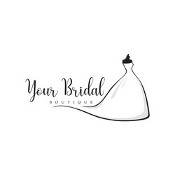 Beautiful wedding dresses boutique logo ideas Vector Image
