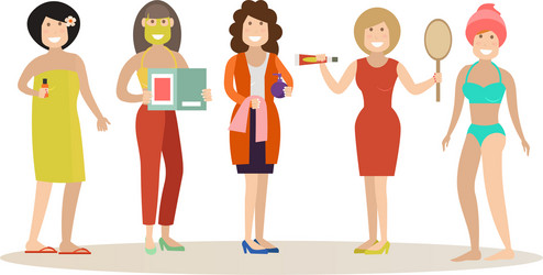 Spa people concept flat Royalty Free Vector Image