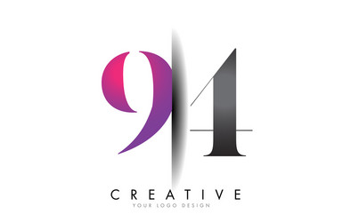 Number 94 9 4 logo design with golden circle Vector Image