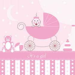 Pink pram Royalty Free Vector Image - VectorStock