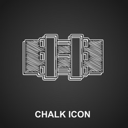 Chalk industry metallic pipes and valve icon Vector Image