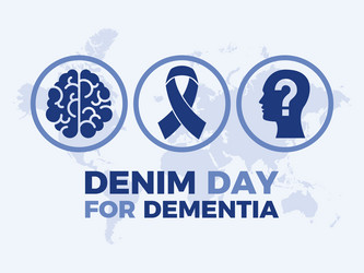 Denim day for dementia poster Royalty Free Vector Image