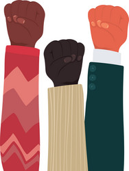 Fist sign with hands different types skins Vector Image