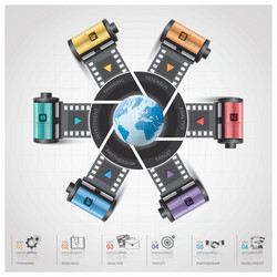 Business infographic with round shutter shape Vector Image