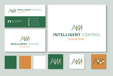Intelligent control logo design with editable Vector Image