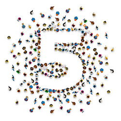 Large group of people in number 5 five form Vector Image