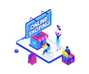Online shopping Royalty Free Vector Image - VectorStock
