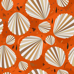 Seashell seamless pattern Royalty Free Vector Image