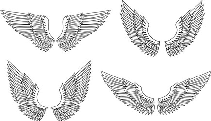 Heraldic wings set Royalty Free Vector Image - VectorStock