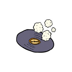 Comic cartoon vinyl record Royalty Free Vector Image