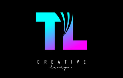 Creative white letters tl t l logo with leading Vector Image