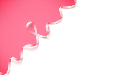 Realistic pink ribbon Royalty Free Vector Image