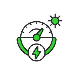 Solar power indicator icon in line design Vector Image