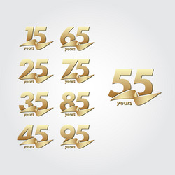 Anniversary sign collection Royalty Free Vector Image