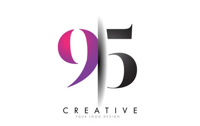 Colorful creative number 59 5 9 logo with leading Vector Image