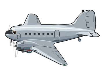 Cartoon retro airplane Royalty Free Vector Image