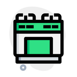 Dual flame stove with cylinder cabinet Royalty Free Vector