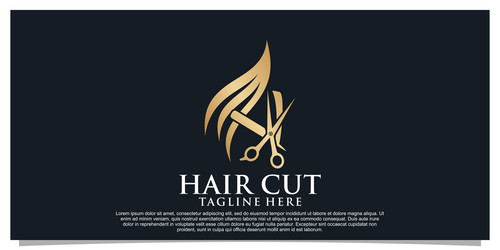 Hair cut logo design with creative concept Vector Image