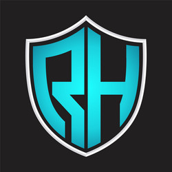 Rh logo monogram with circle and four taper shape Vector Image