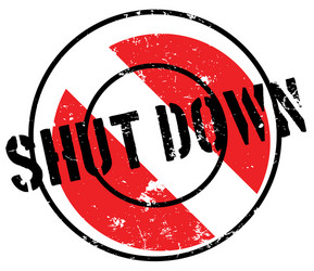 Shut down rubber stamp Royalty Free Vector Image